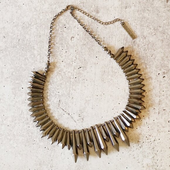 8 Other Reasons | Jewelry | 8 Other Reasons Gunmetal Spike Bib Necklace ...